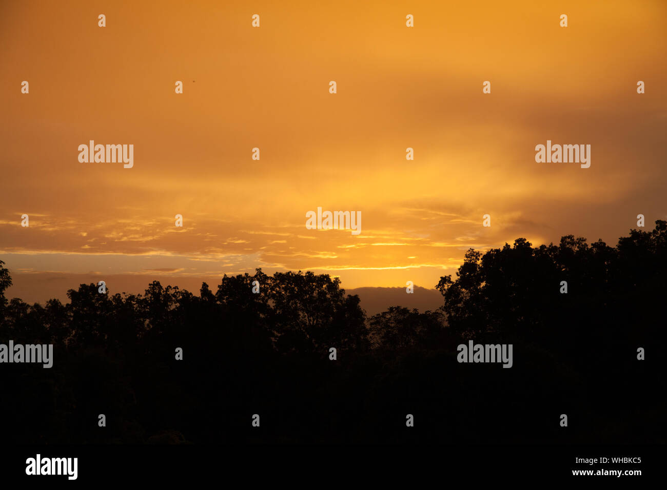 Orange Sunset after the Storm Stock Photo - Alamy