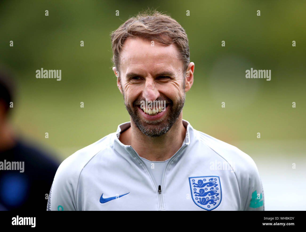 England Manager Gareth Southgate during a training session at St George ...