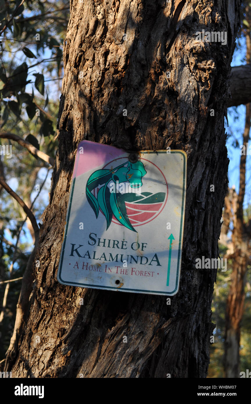 Shire of Kalamunda, a home in the forest sign, Whistlepipe Gully Walk ...