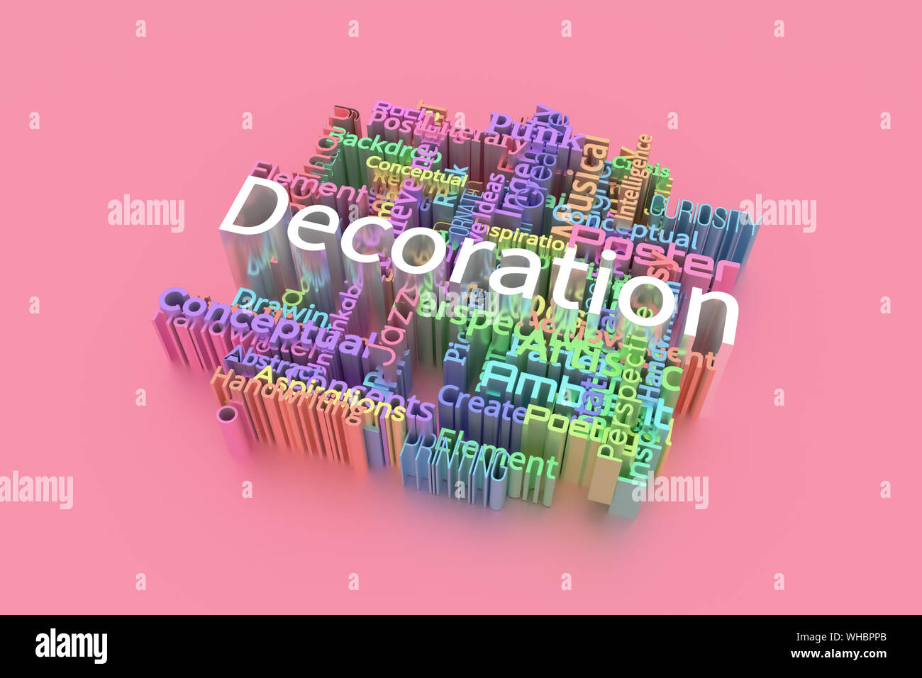 Decoration, creative, education keyword words cloud. As graphic ...
