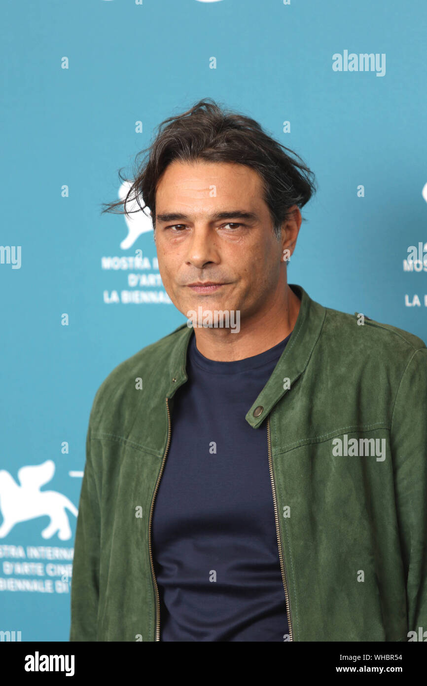 Italy, Lido di Venezia, September 2, 2019 : Italian actor Marco Leonardi at the photocall of the ...