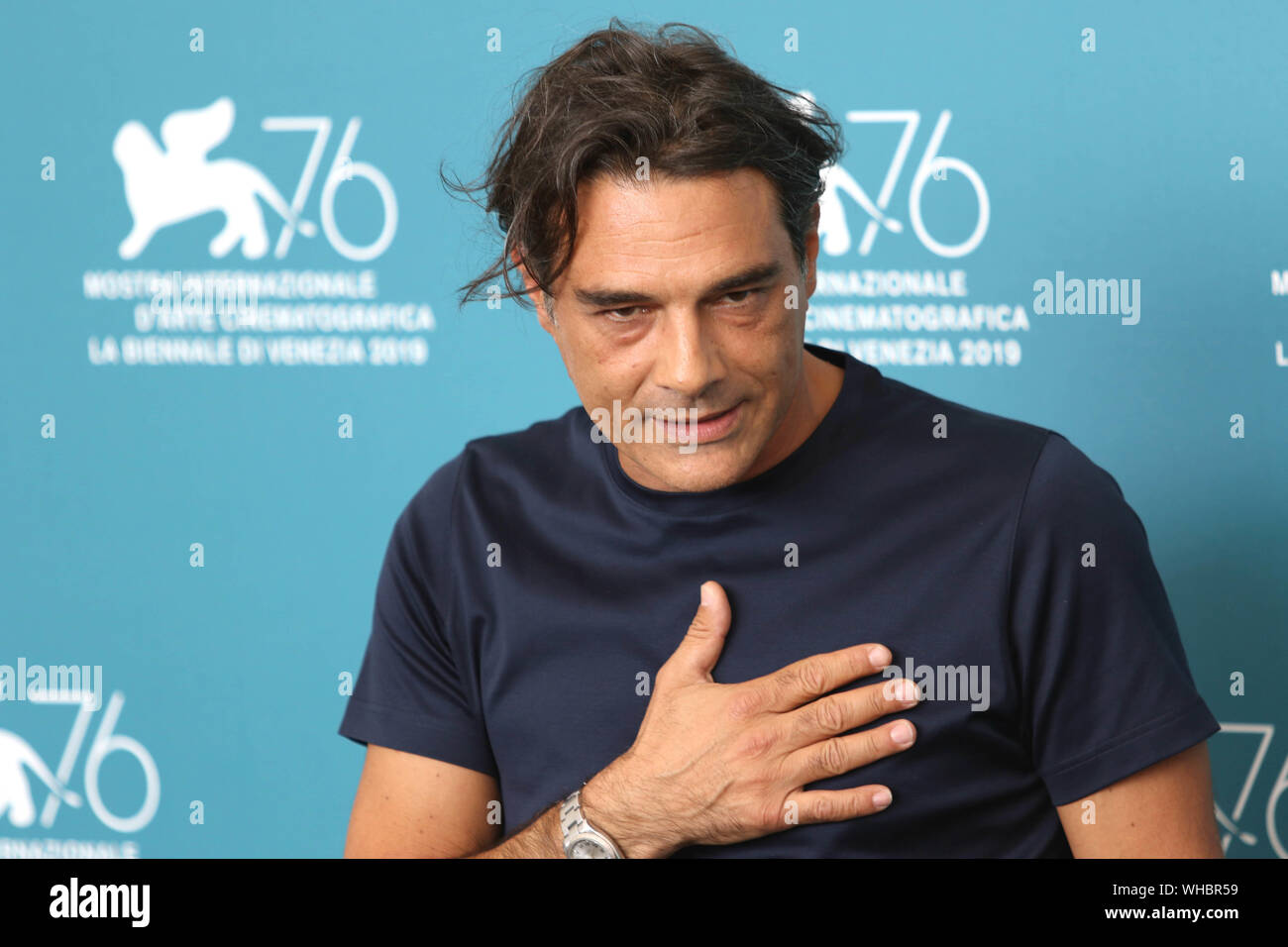 Italy, Lido di Venezia, September 2, 2019 : Italian actor Marco ...