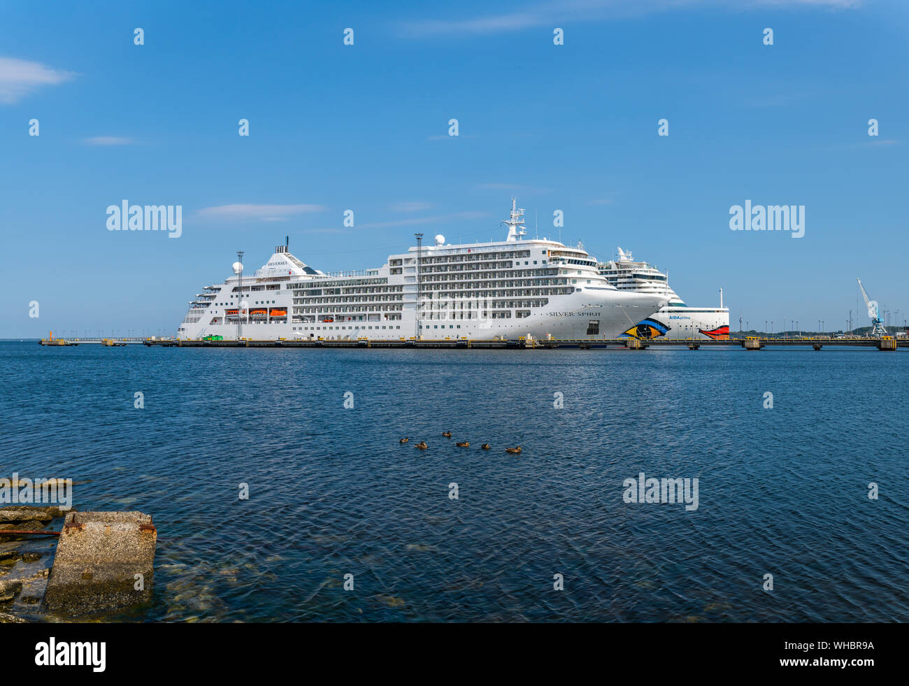 Cruise ships Silver Spirit and AIDAprima docked in Vanasadam Tallinn ...