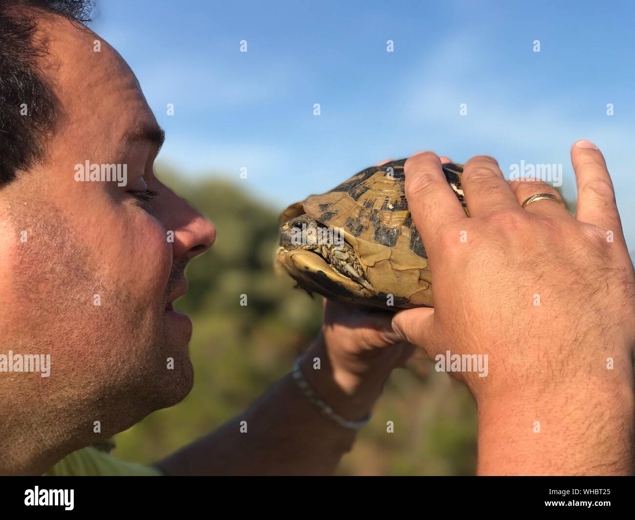 Man holding turtle hi-res stock photography and images - Alamy