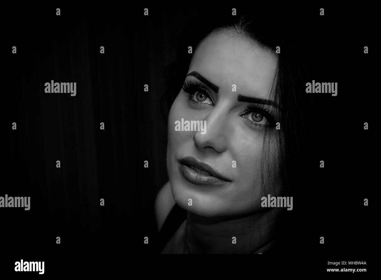 Thinking of someone Black and White Stock Photos & Images - Alamy