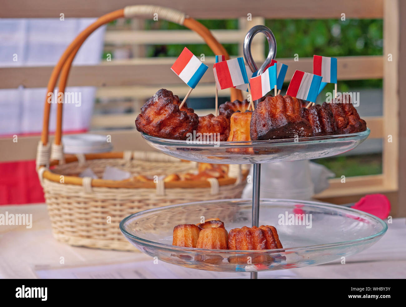 French cupcakes in a glass vase. Baking and sweets from France Stock ...