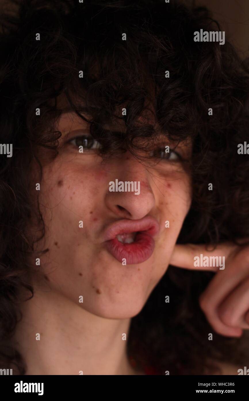 Woman making funny face hi-res stock photography and images - Alamy