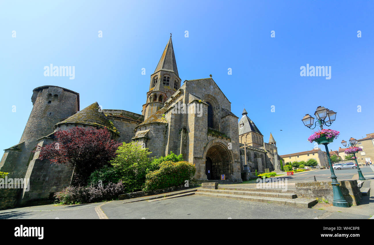 Pretty, rural French village of Le Dorat in the Limoges region of ...