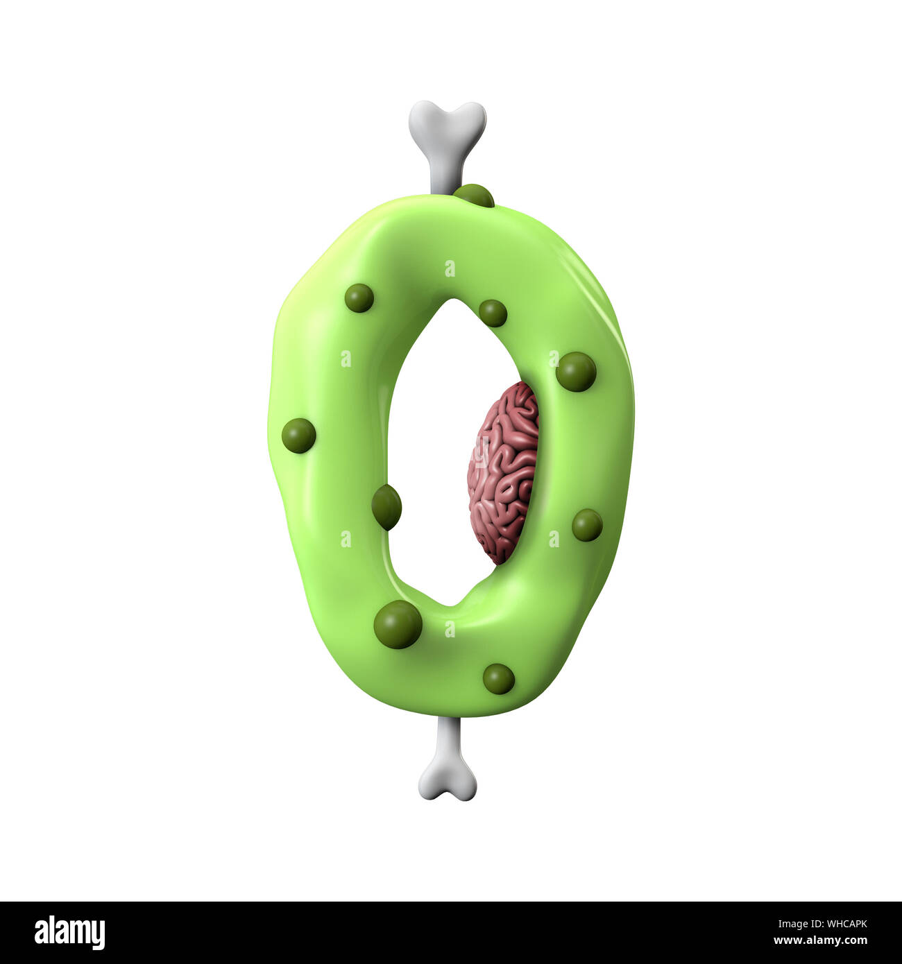 zombie alphabet number 0. Halloween font. 3D Rendering Stock Photo - Alamy