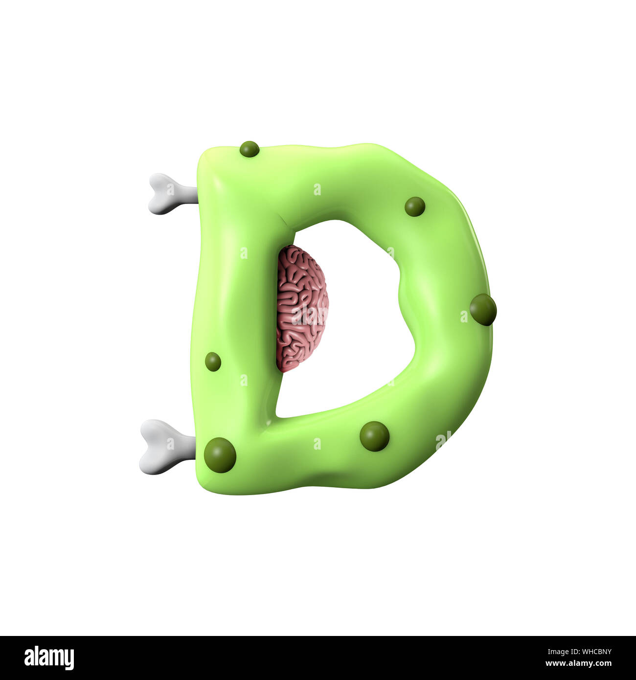 zombie alphabet letter D. Halloween font. 3D Rendering Stock Photo - Alamy