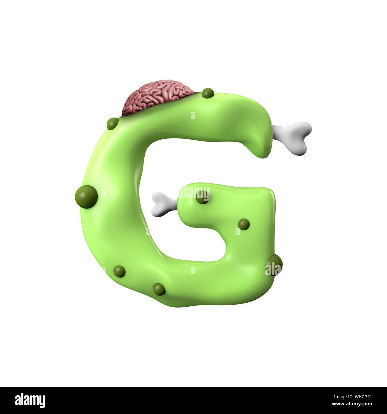 zombie alphabet letter G. Halloween font. 3D Rendering Stock Photo - Alamy