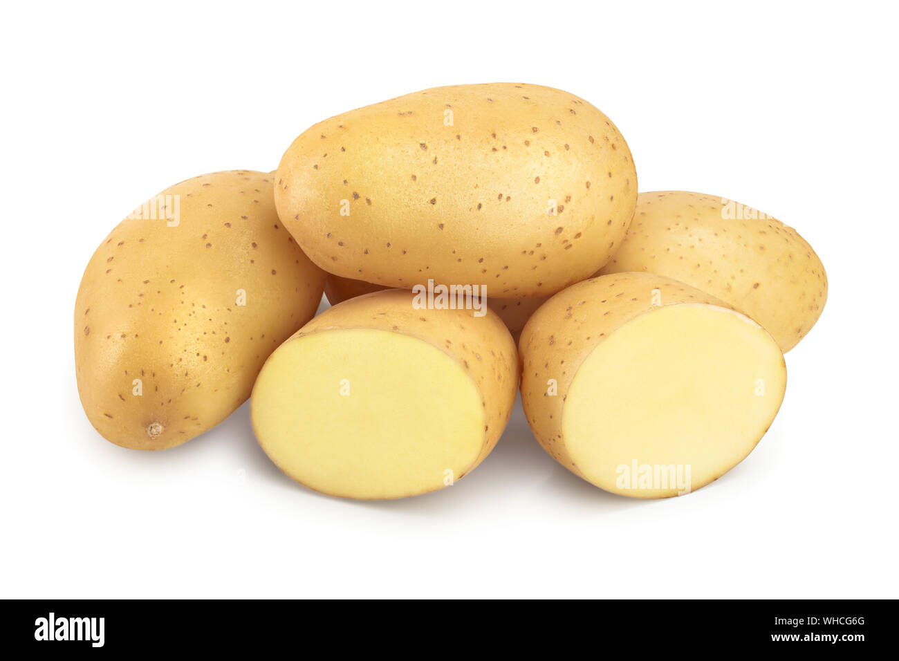 Young potato isolated on white background. Harvest new Stock Photo - Alamy