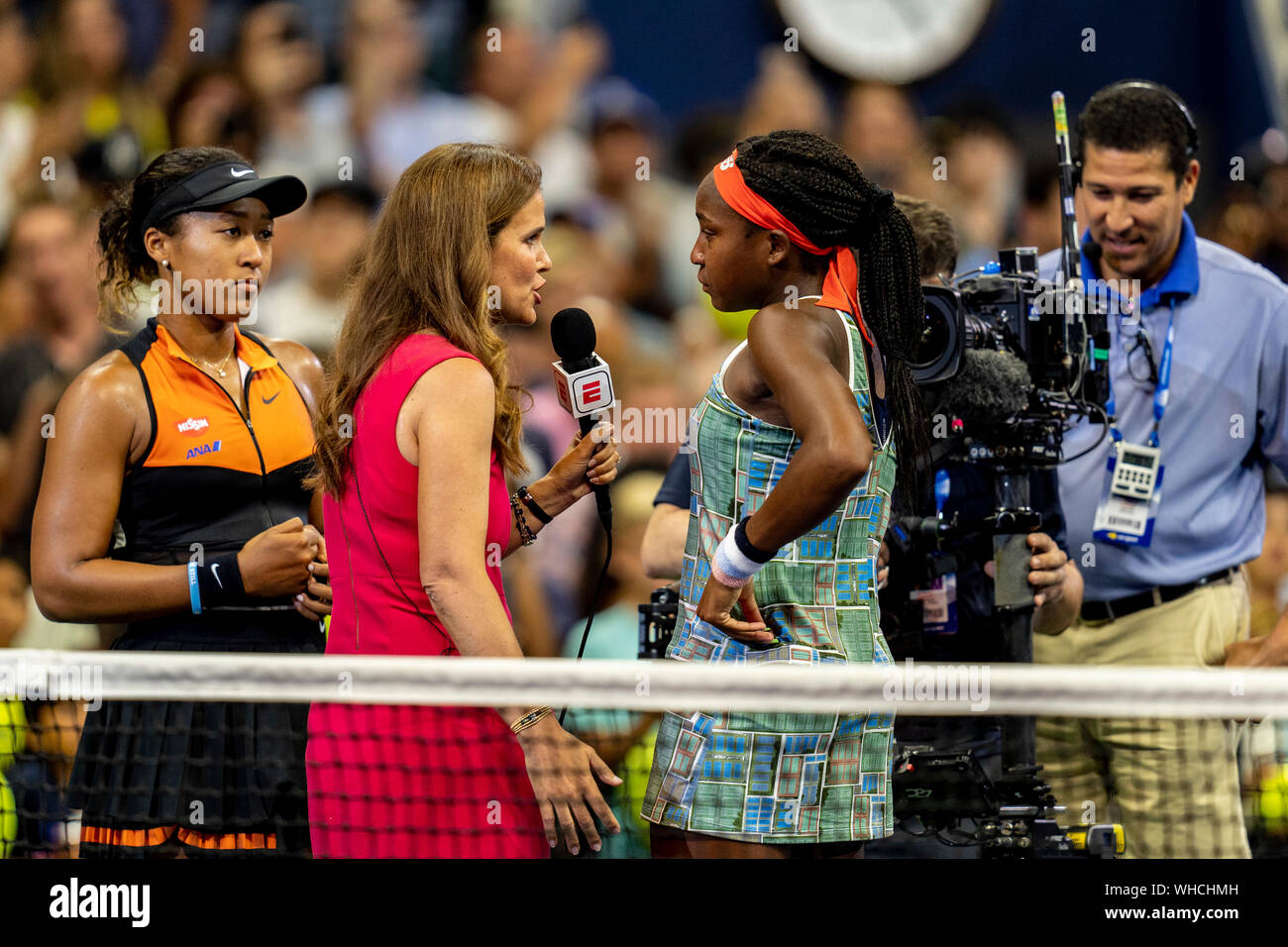 ESPN 's Mary Jo Fernandez interviews Coco Gauff of the United States ...