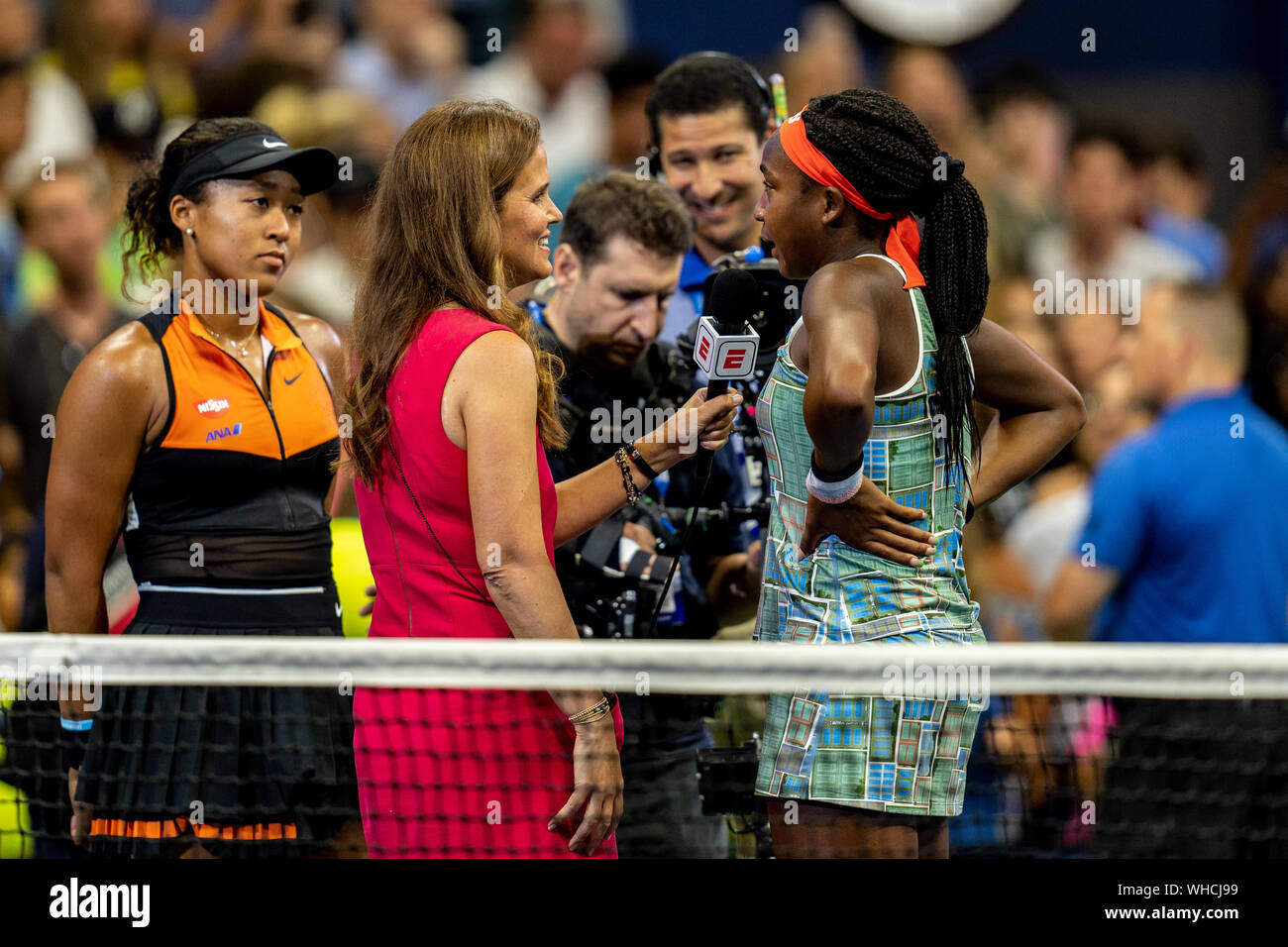 ESPN 's Mary Jo Fernandez interviews Coco Gauff of the United States ...