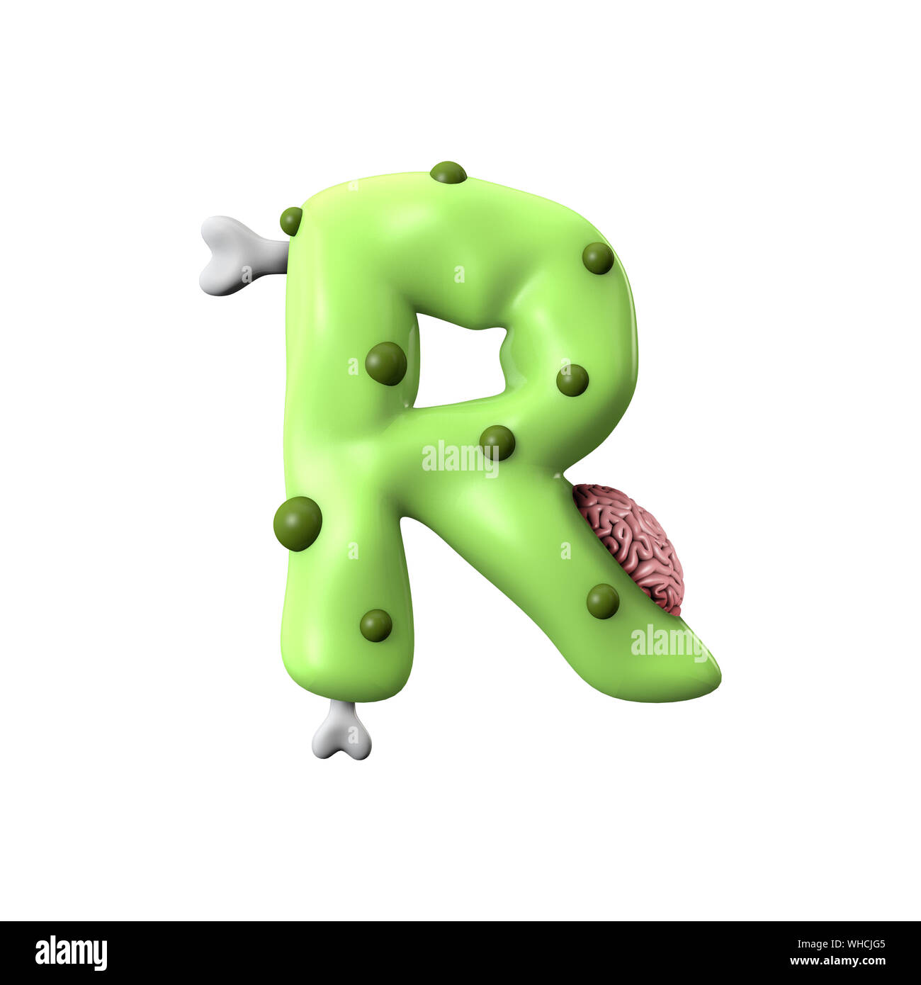 zombie alphabet letter R. Halloween font. 3D Rendering Stock Photo - Alamy