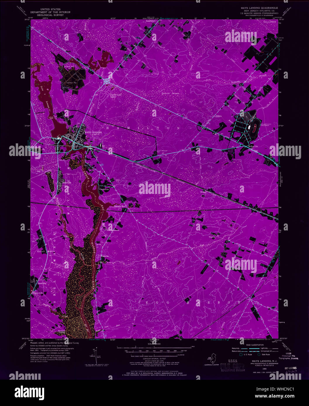 Map of mays landing hi-res stock photography and images - Alamy