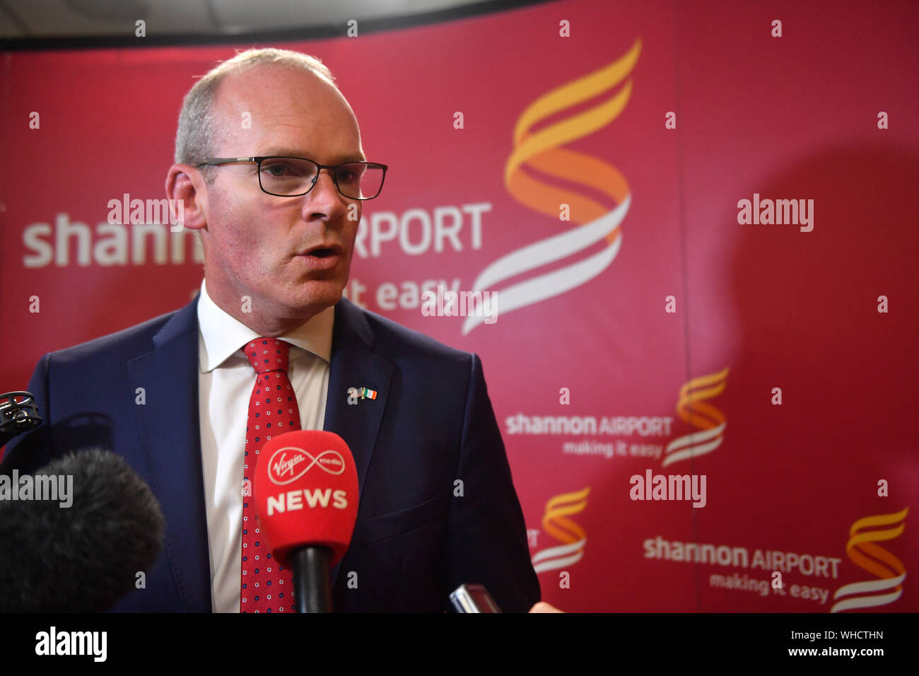 Minister foreign affairs simon coveney speaking shannon airport after ...