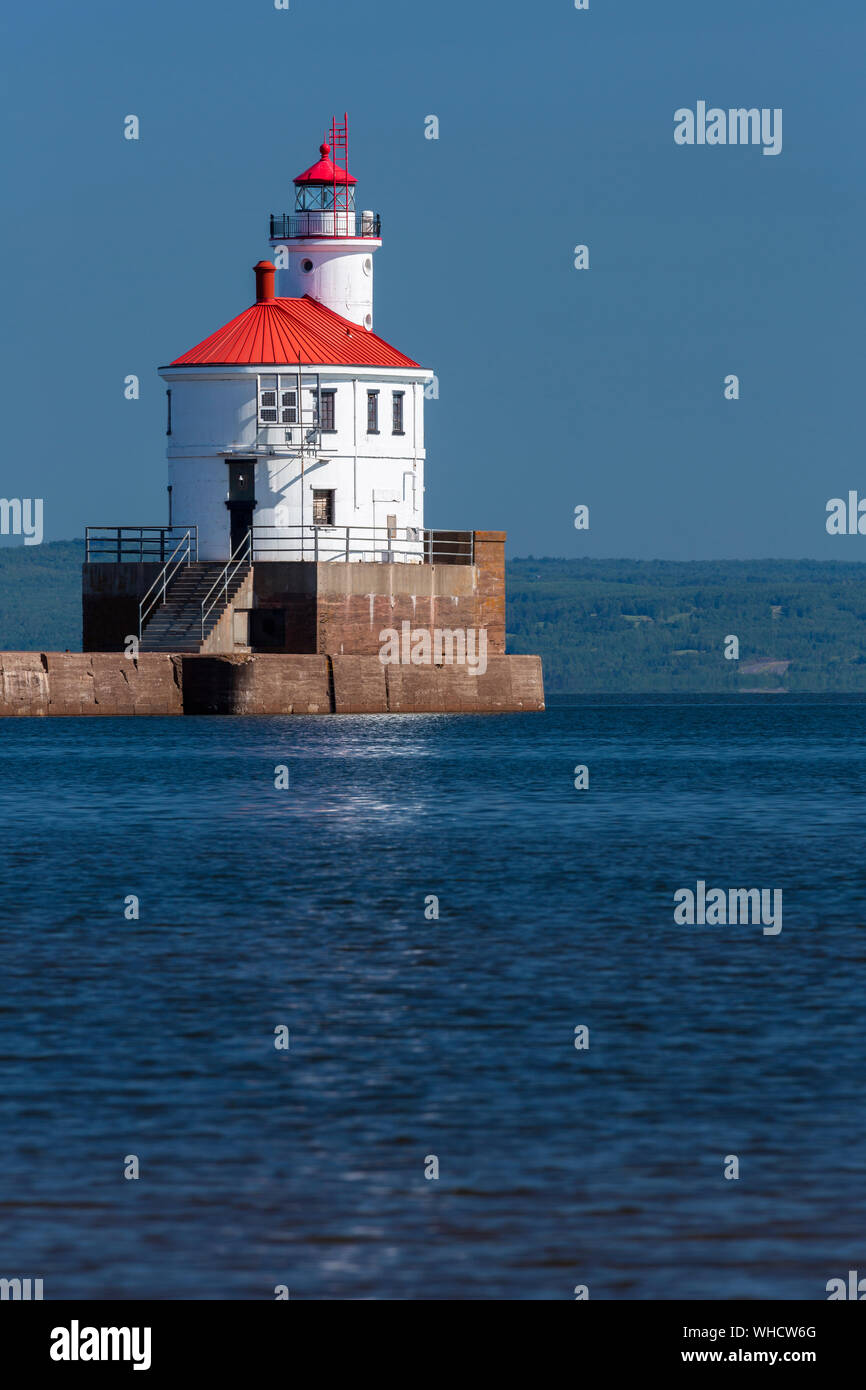 Wisconsin Point Lighthouse On Lake Superior Stock Photo - Alamy