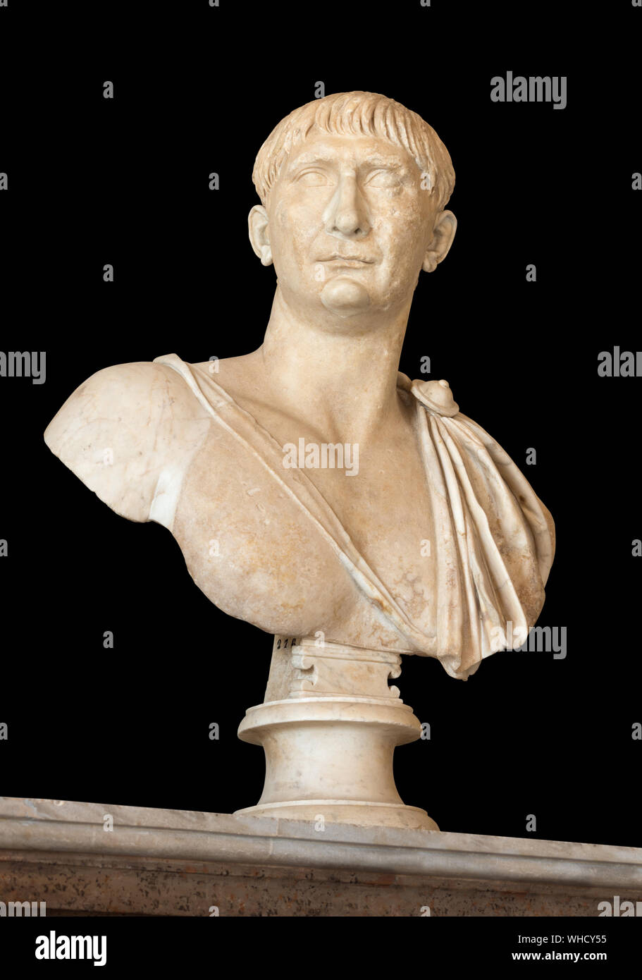 Bust of Trajan wearing paludamentum and balteus, 108 AD, Capitoline ...
