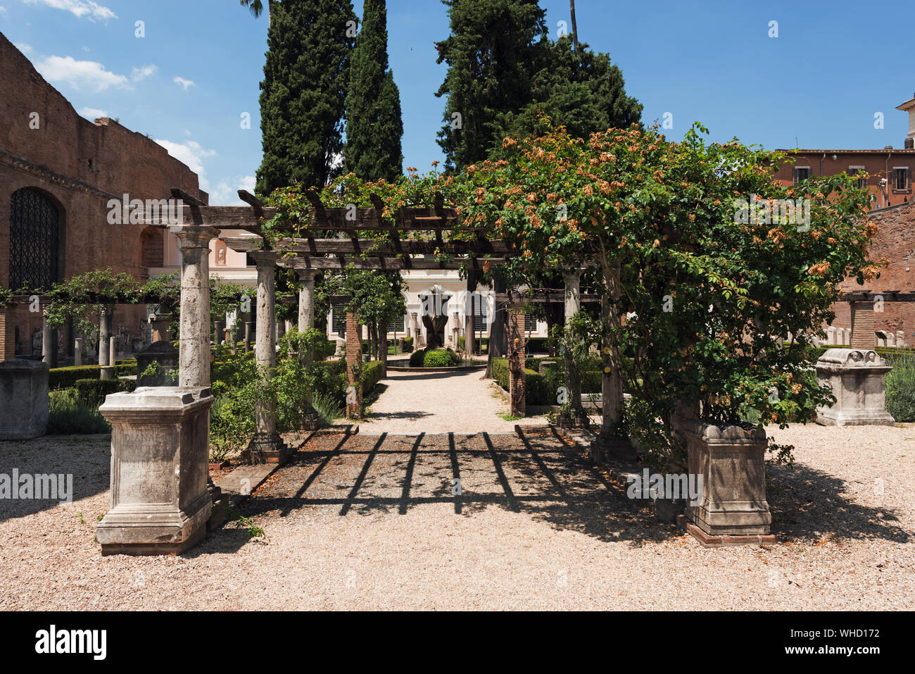 Garden of the National Museum of Rome and Diocletian baths, Rome, Italy ...