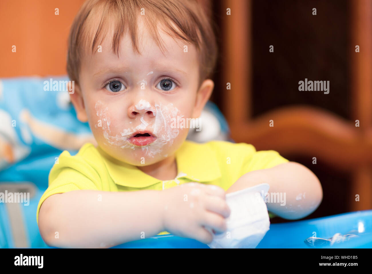 Messy boy eating food hi-res stock photography and images - Alamy