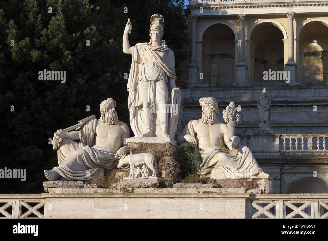 Fountain of the goddess of Rome, Popolo Square, Rome, Italy Stock Photo ...