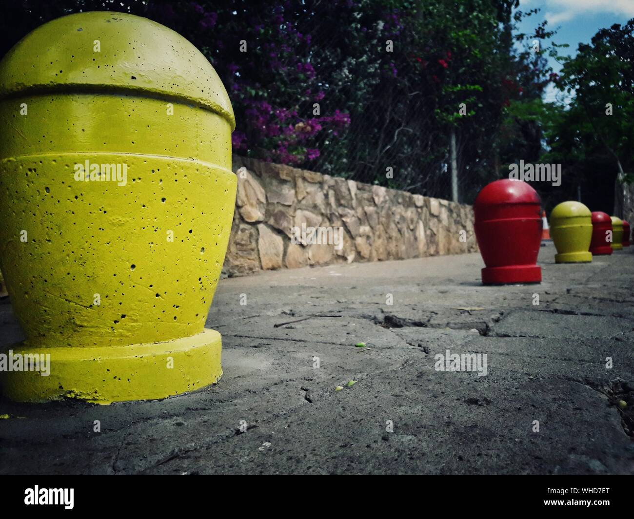 Foreground red bollard hi-res stock photography and images - Alamy