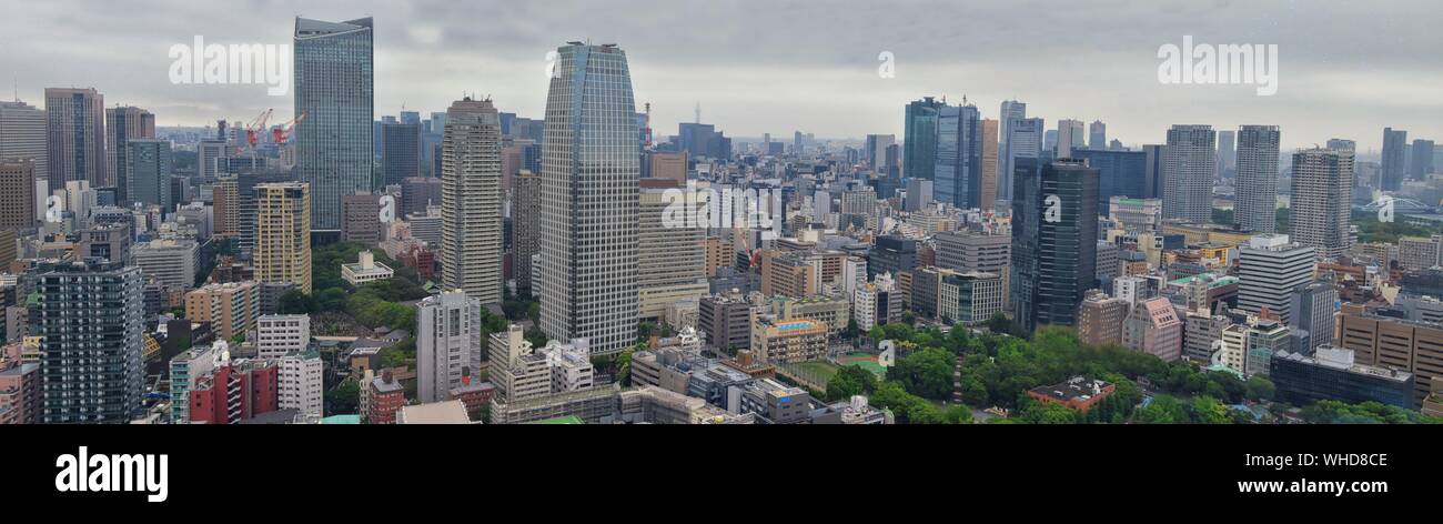 Tokyo Japan skylines and skyscrapers buildings, aerial view, around ...