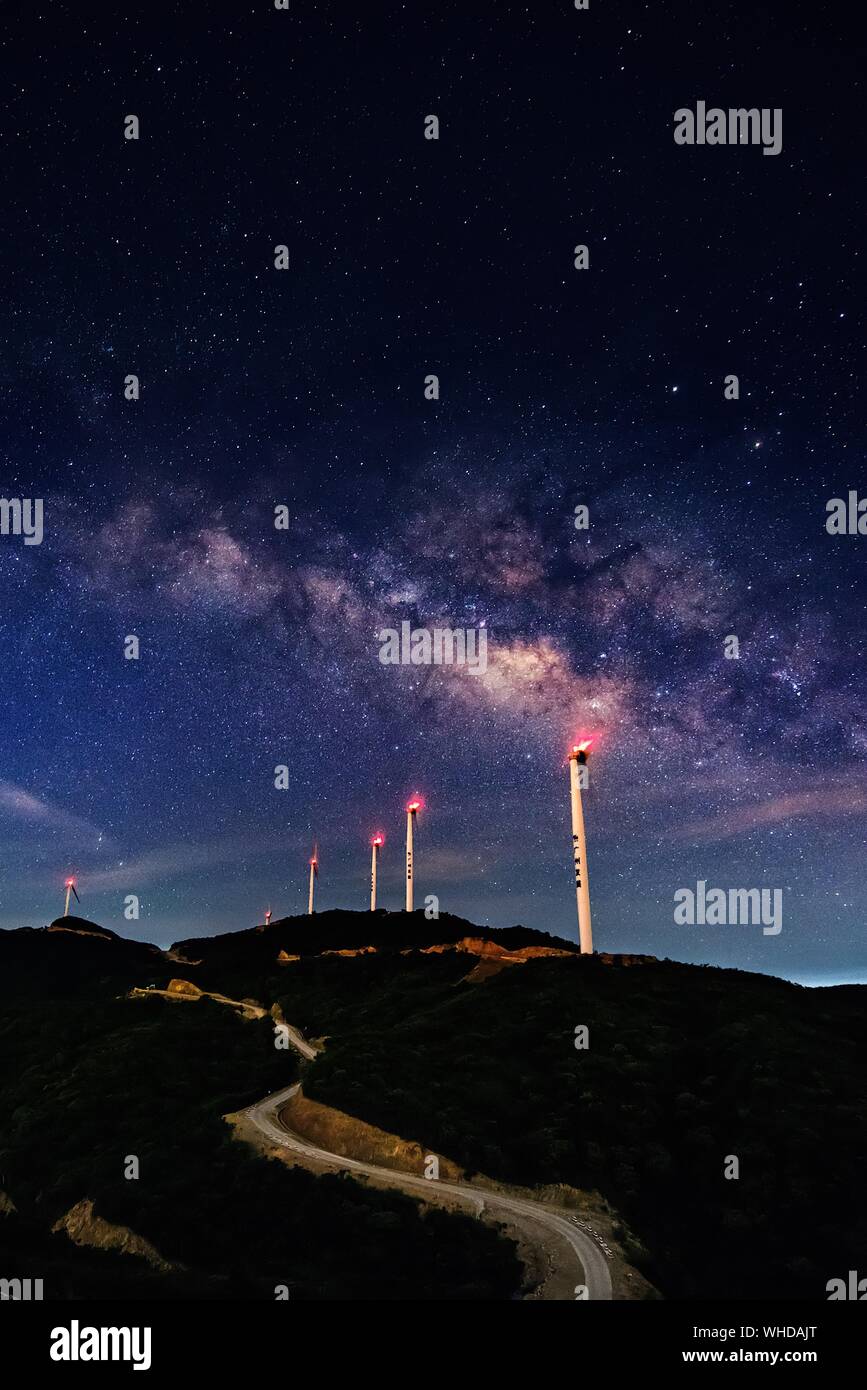 Wind turbine at night hi-res stock photography and images - Alamy