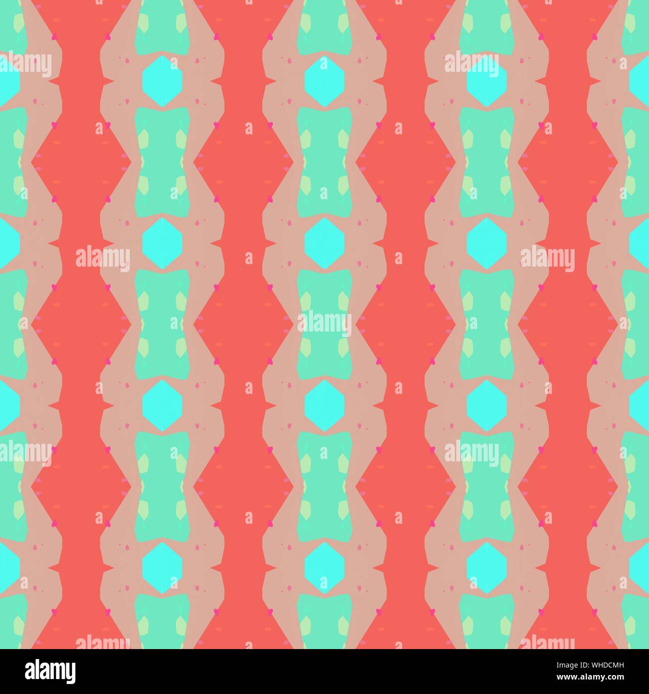 seamless pattern with tan, pastel red and aqua marine colors ...