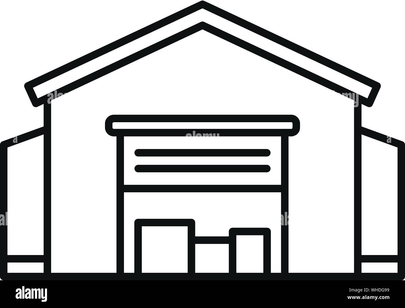 Warehouse building icon. Outline warehouse building vector icon for web ...