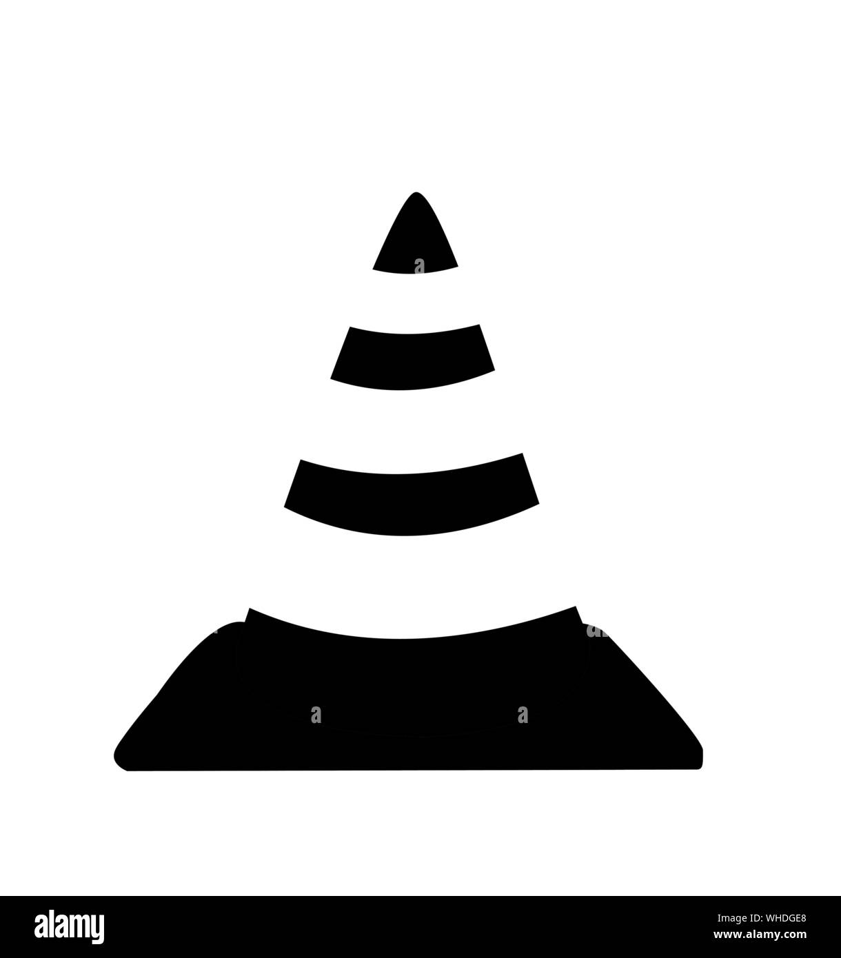 Road cone on road Black and White Stock Photos & Images - Alamy