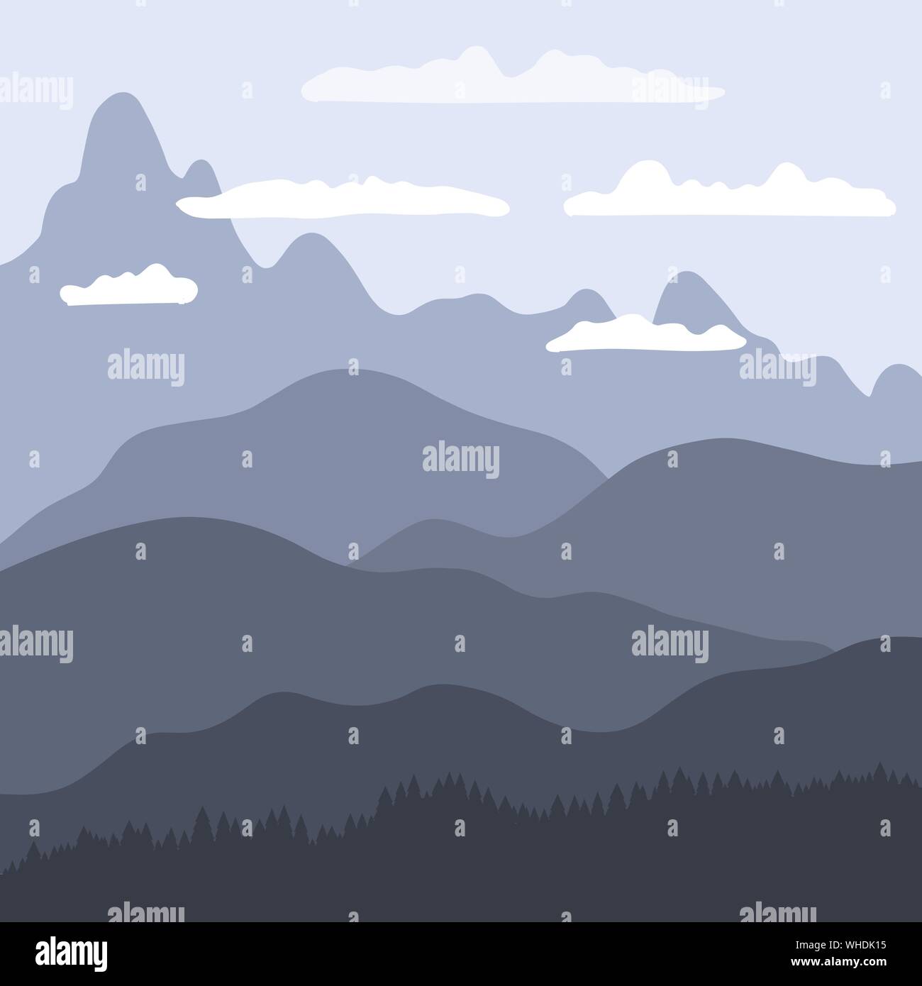 Mountain landscape - vector background illustration. Hills and ...