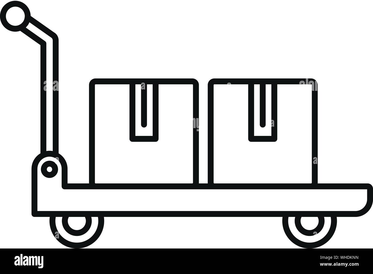 Warehouse cart icon. Outline warehouse cart vector icon for web design ...