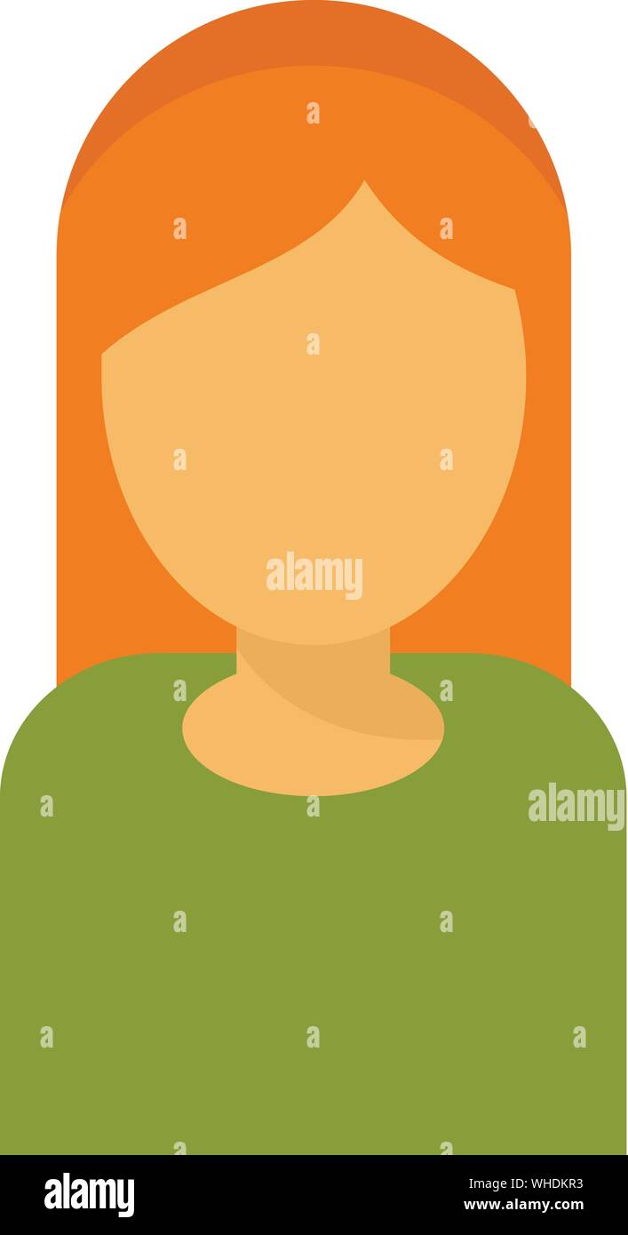 Red hair woman avatar icon. Flat illustration of red hair woman avatar ...