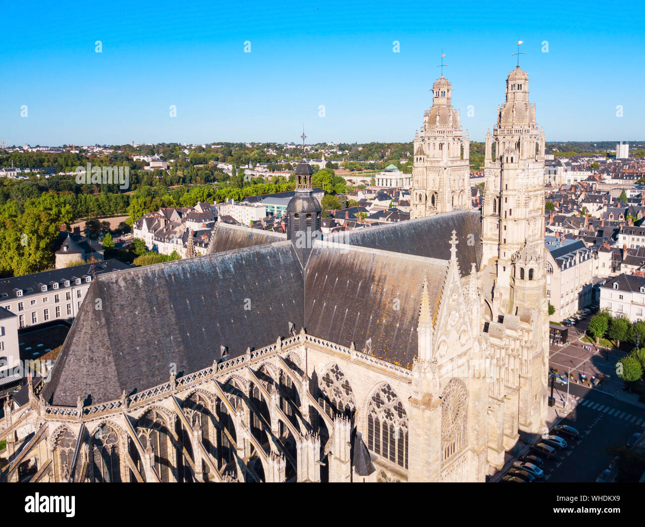 Tours Cathedral Aerial Panoramic View A Roman Catholic Church Located 