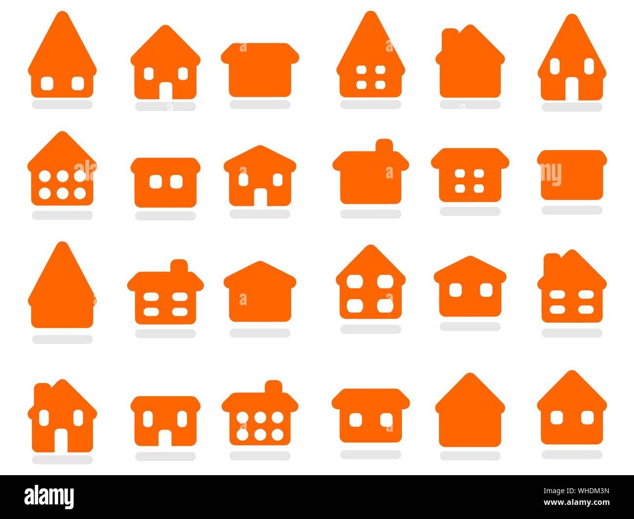 Home icon set - house rounded icon collection. Illustration group ...