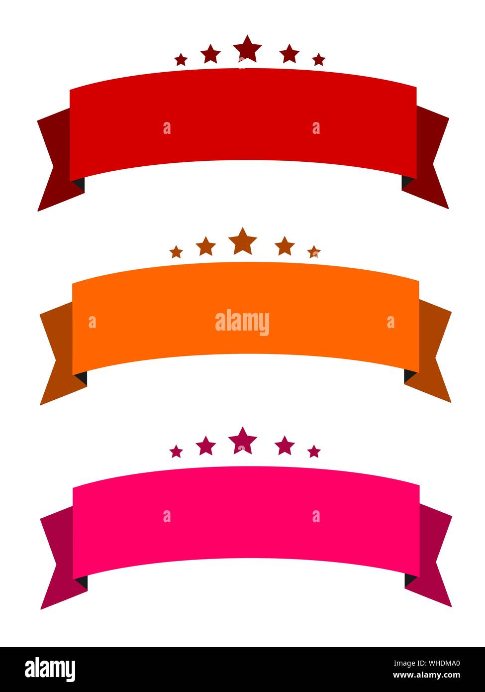 Colorful ribbon banners - empty banner template with copyspace. Ribbons ...