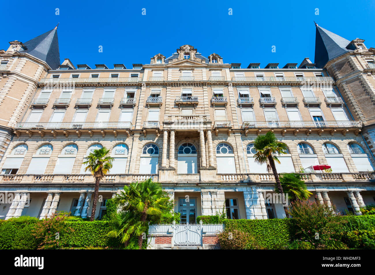 Old palace located on the Boulevard des Pyrenees in Pau city in France ...