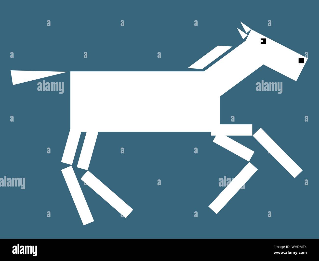 Horse vector - geometric animal design. Galloping white horse Stock ...