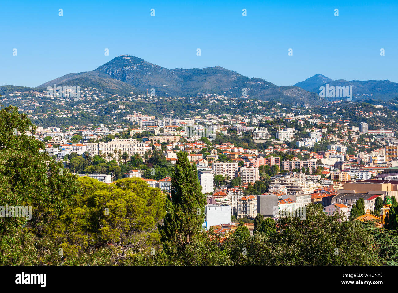 Nice aerial panoramic view. Nice is a city located on the French ...