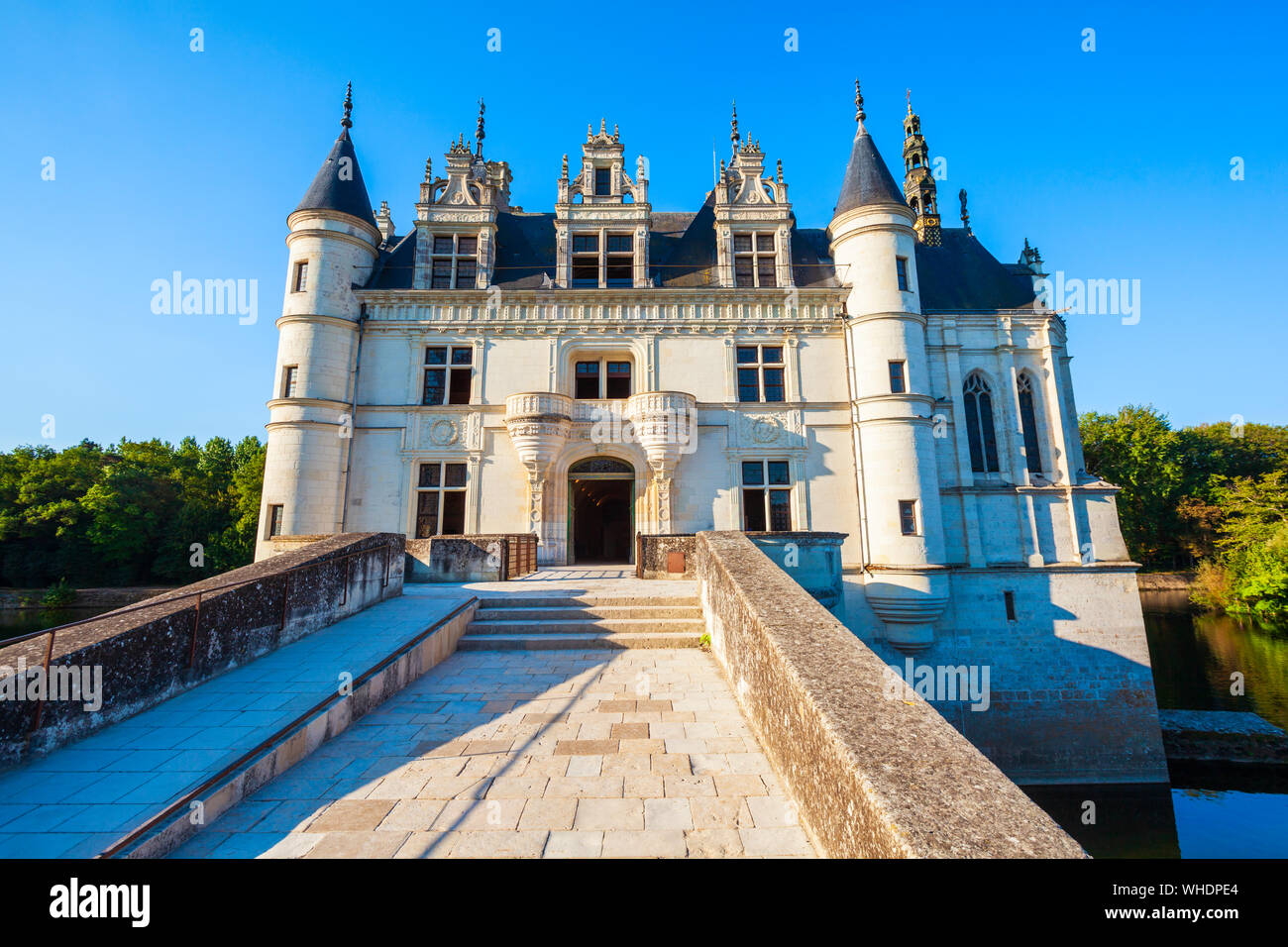 Chateau de Chenonceau is a french castle spanning the River Cher near ...