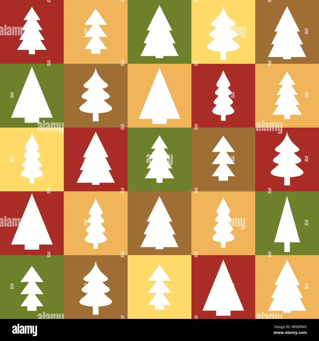 Christmas tree background - seamless texture illustration. Patchwork ...