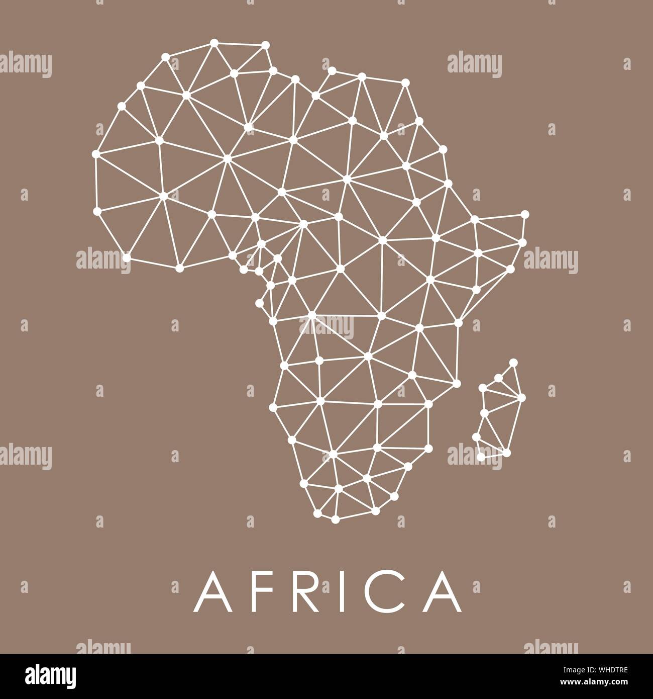 Africa map vector - connected dots simple illustration Stock Vector ...