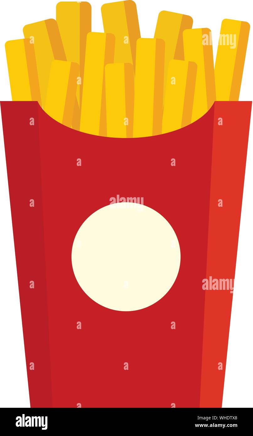 French fries box icon. Flat illustration of french fries box vector ...