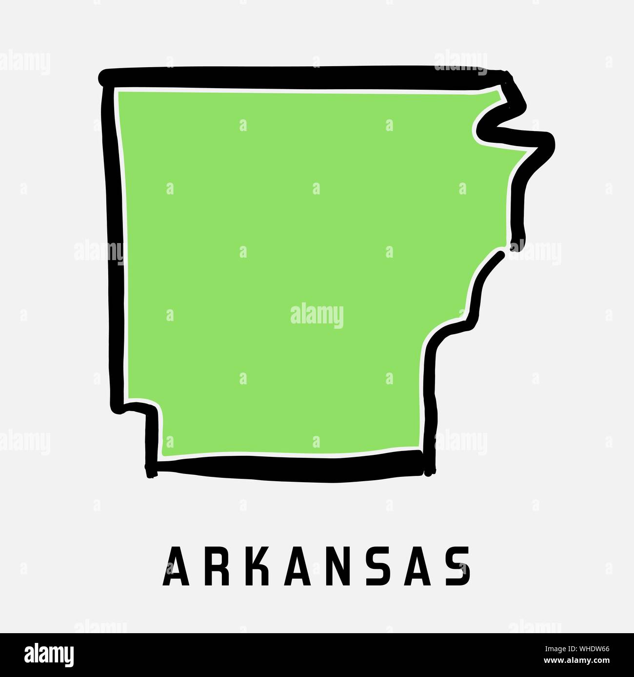 Arkansas map outline - smooth simplified US state shape map vector ...