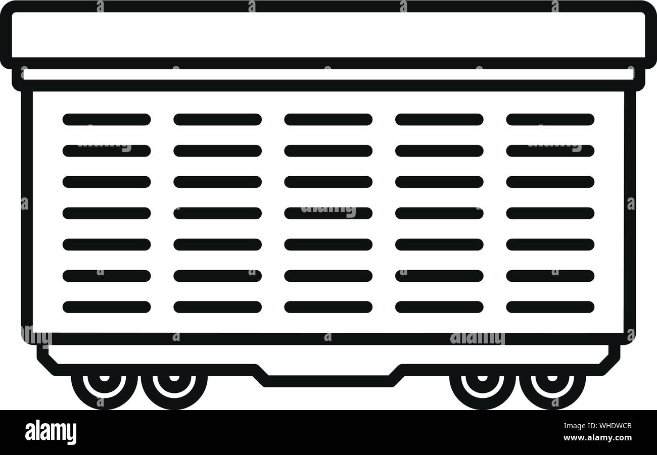 Cargo train wagon icon. Outline cargo train wagon vector icon for web ...