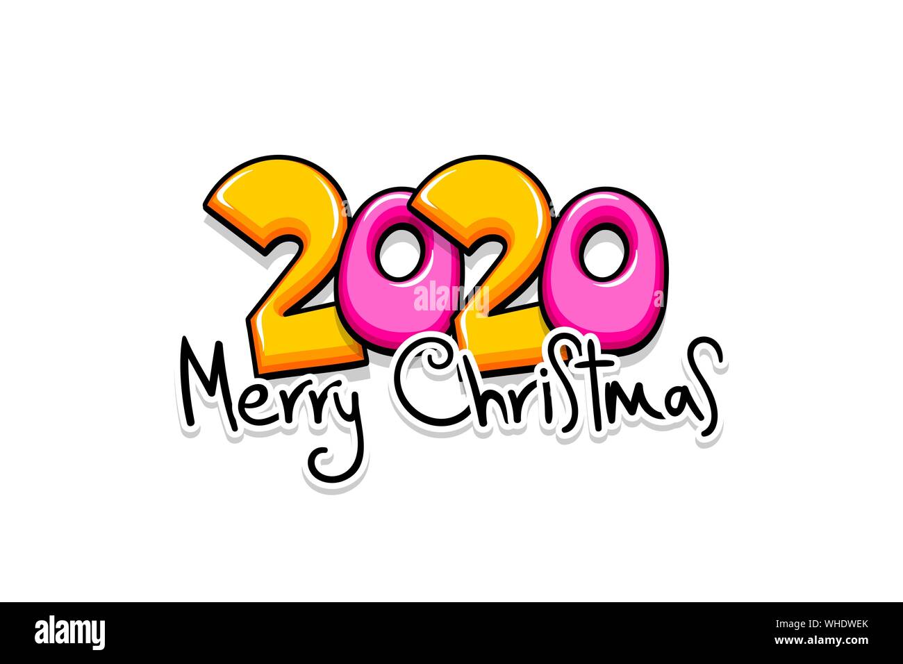 2020 cartoon new year number sketch doodle style Stock Vector Image ...