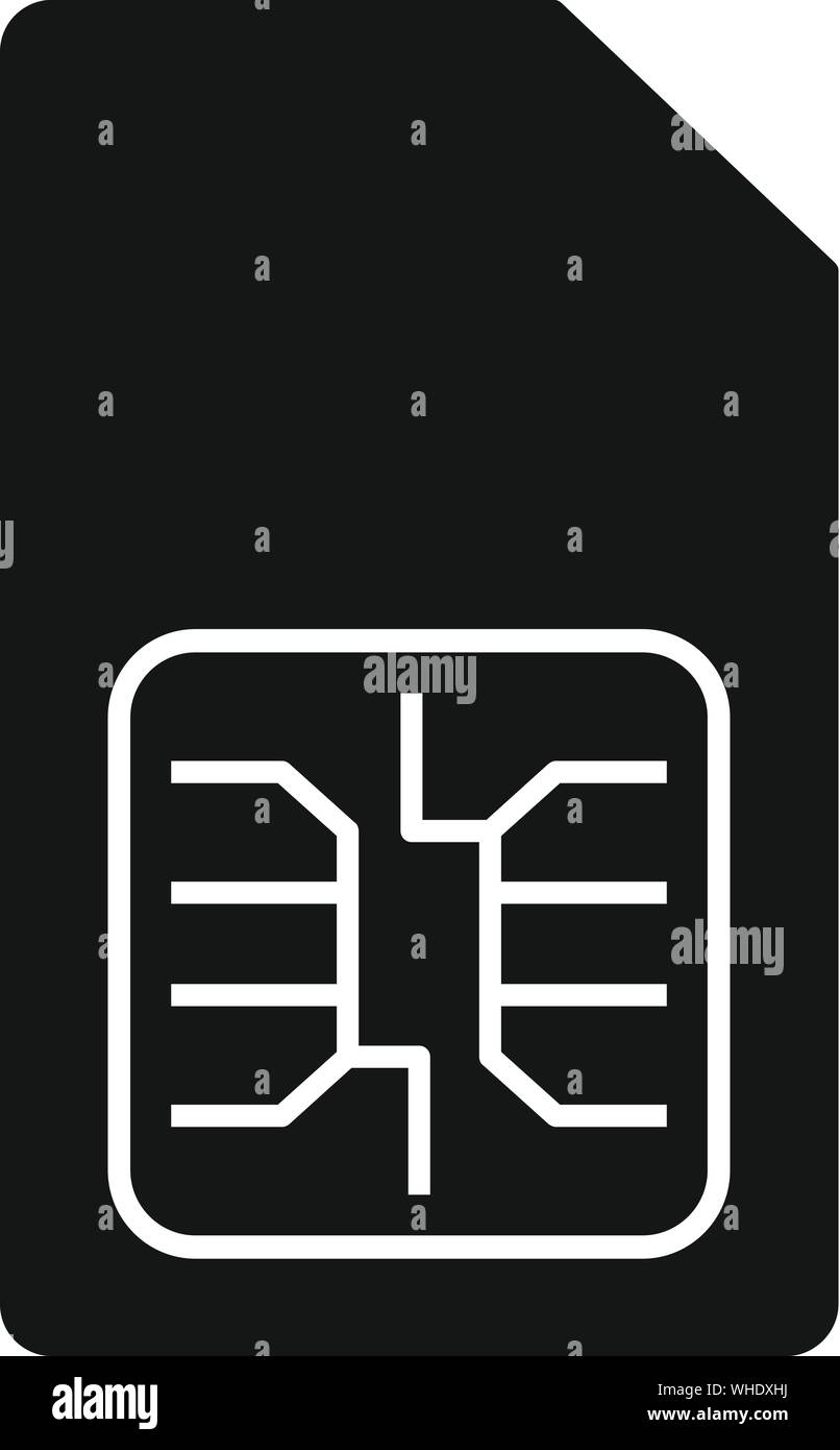 Phone sim card icon. Simple illustration of phone sim card vector icon ...