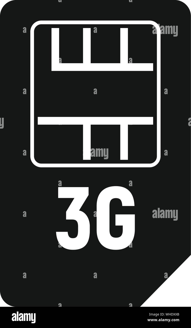 3g sim card icon. Simple illustration of 3g sim card vector icon for ...